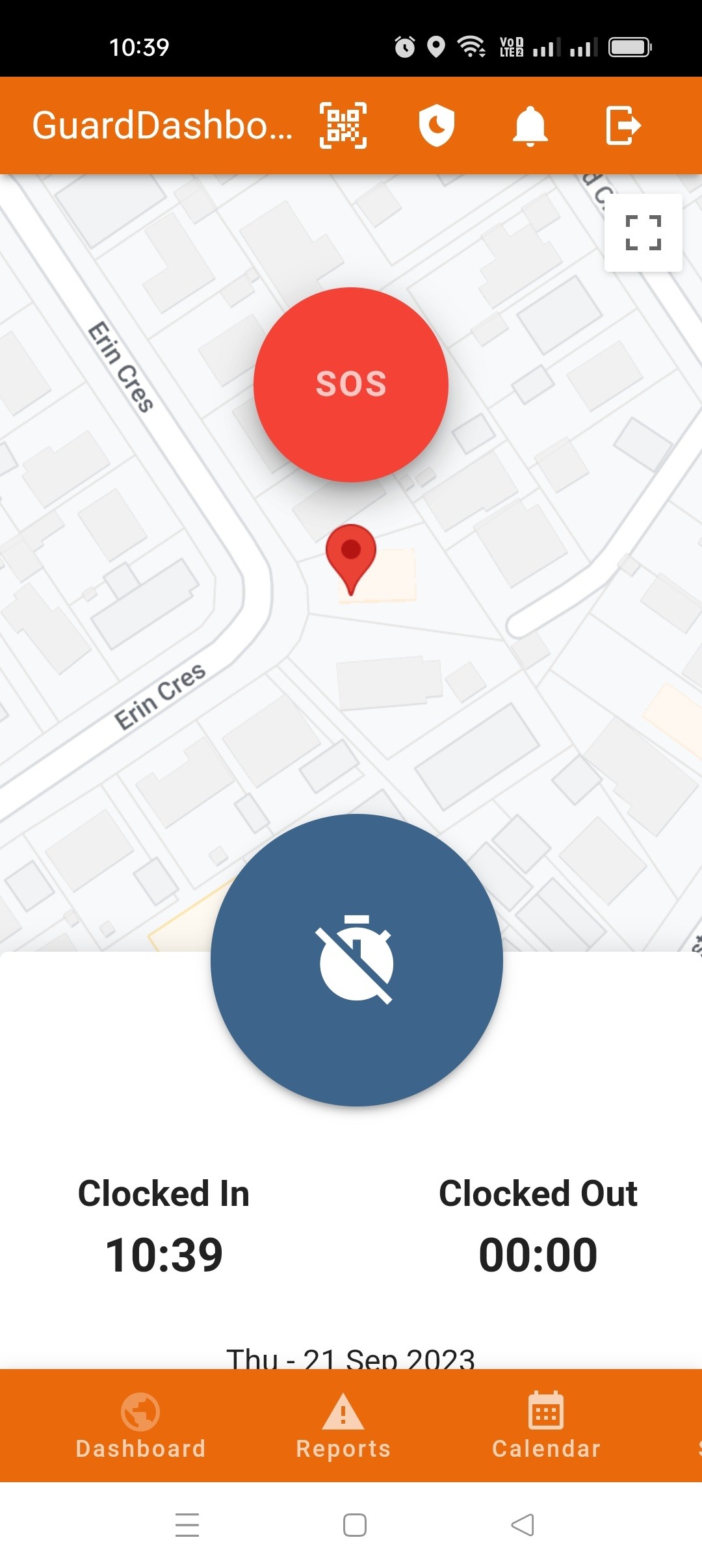 app main screen - Guardex Security